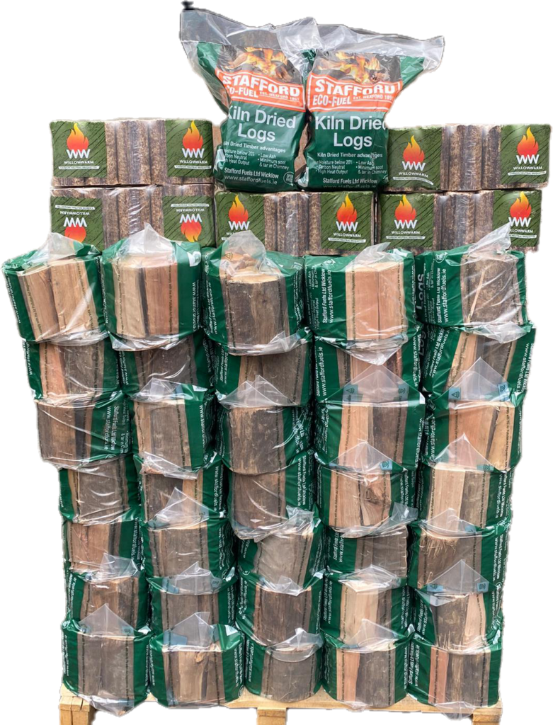 105 Bags Kiln-Dried Logs & 5 Packs of WillowWarm Briquettes